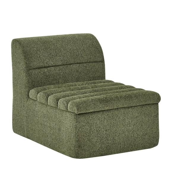 Modular Single Seat Sofa Chair Green Chenille Foam for Living Room ...