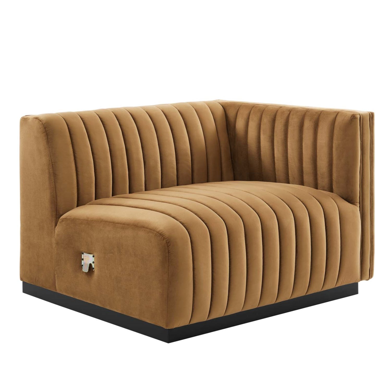 Modular Sofa Chair, Black Brown, Velvet, French Living Lounge Cafe ...