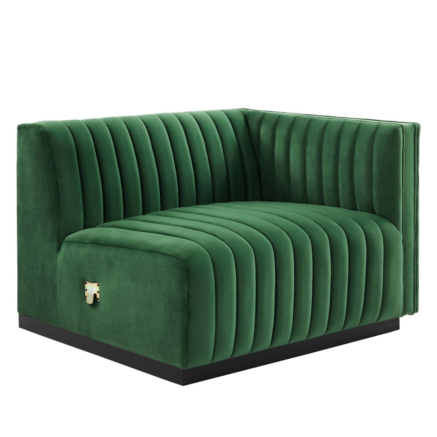 Modular Sofa Chair, Black Green, Velvet, French Living Lounge Cafe ...