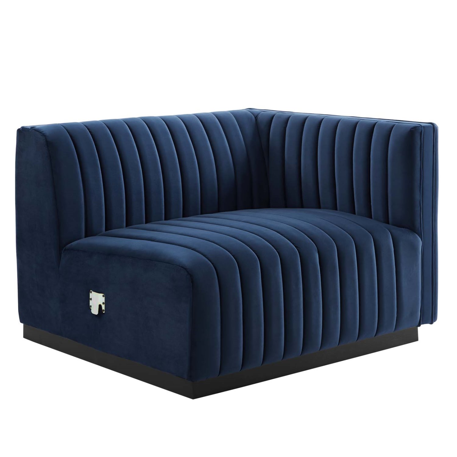 Modular Sofa Chair, Blue Navy, Velvet, French Living Lounge Cafe Lobby ...