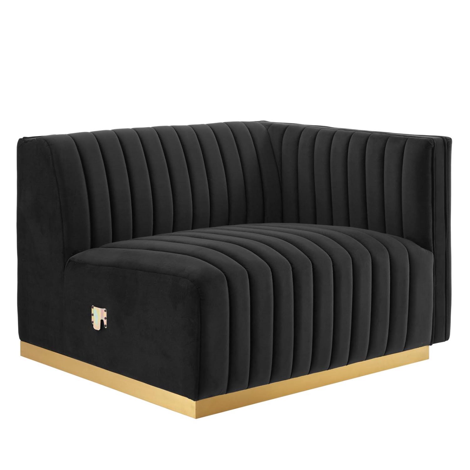 Modular Sofa Chair, Gold Black, Velvet, French Living Lounge Cafe Lobby ...