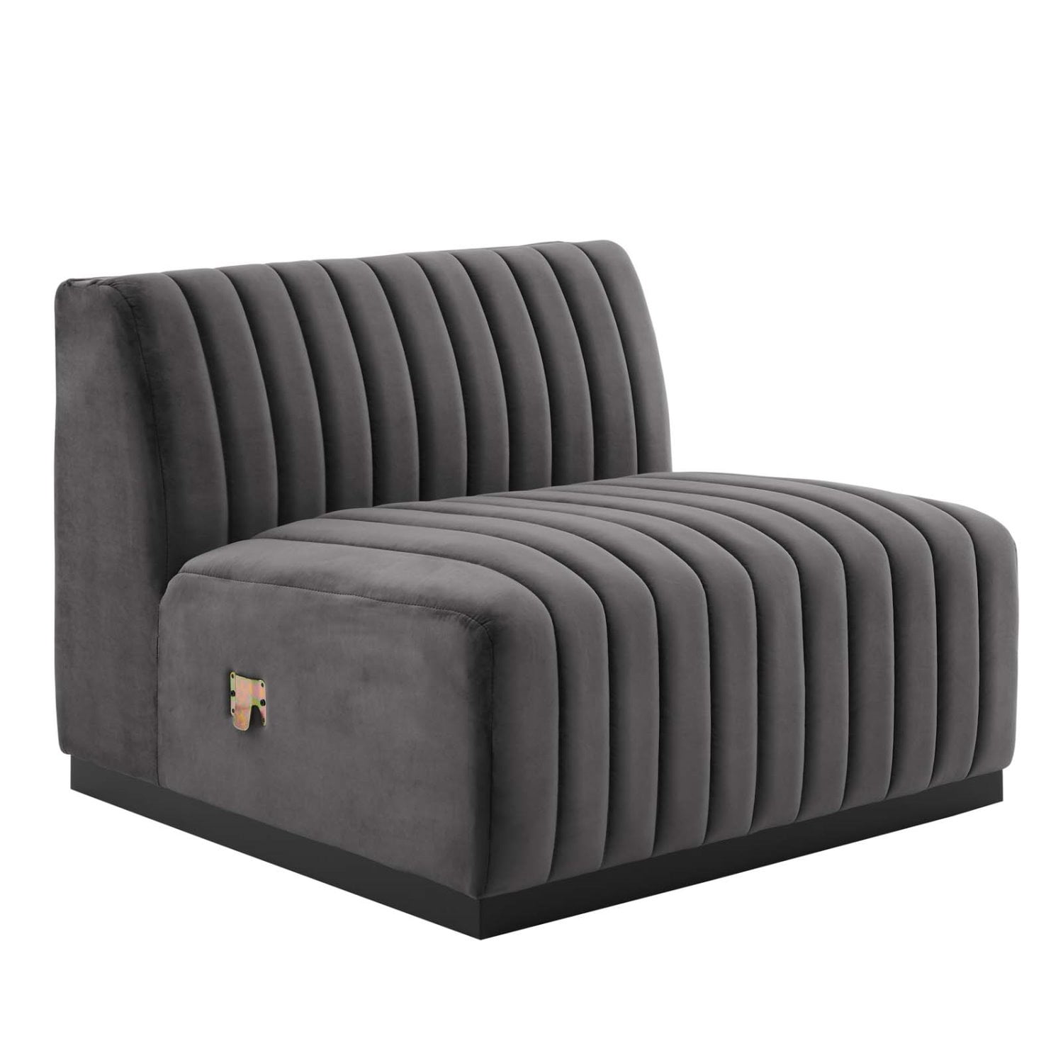 Modular Sofa Chair, Grey Gray Black, Velvet, French Living Lounge Cafe ...