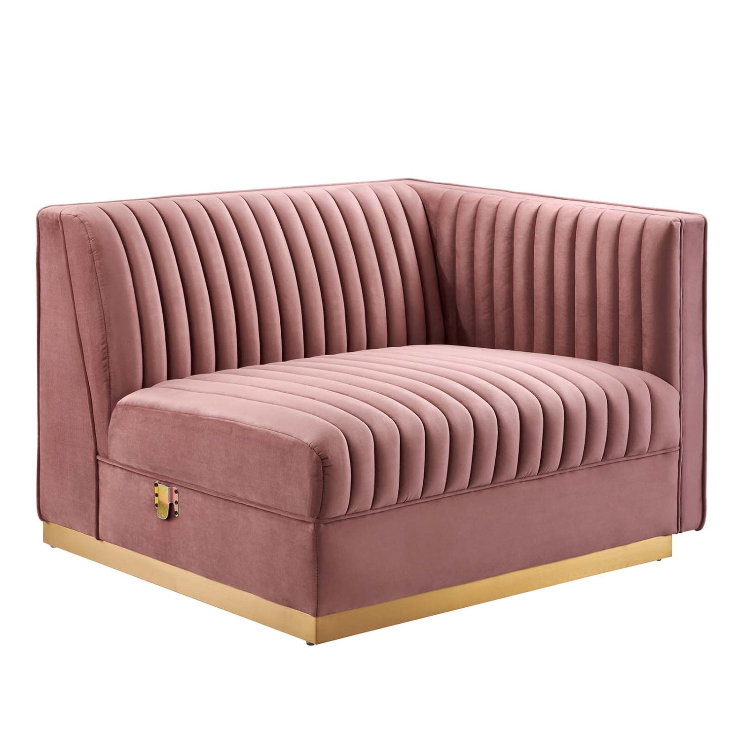 Modular Sofa Chair, Pink, Velvet, Living Kitchen Cafe Bistro ...
