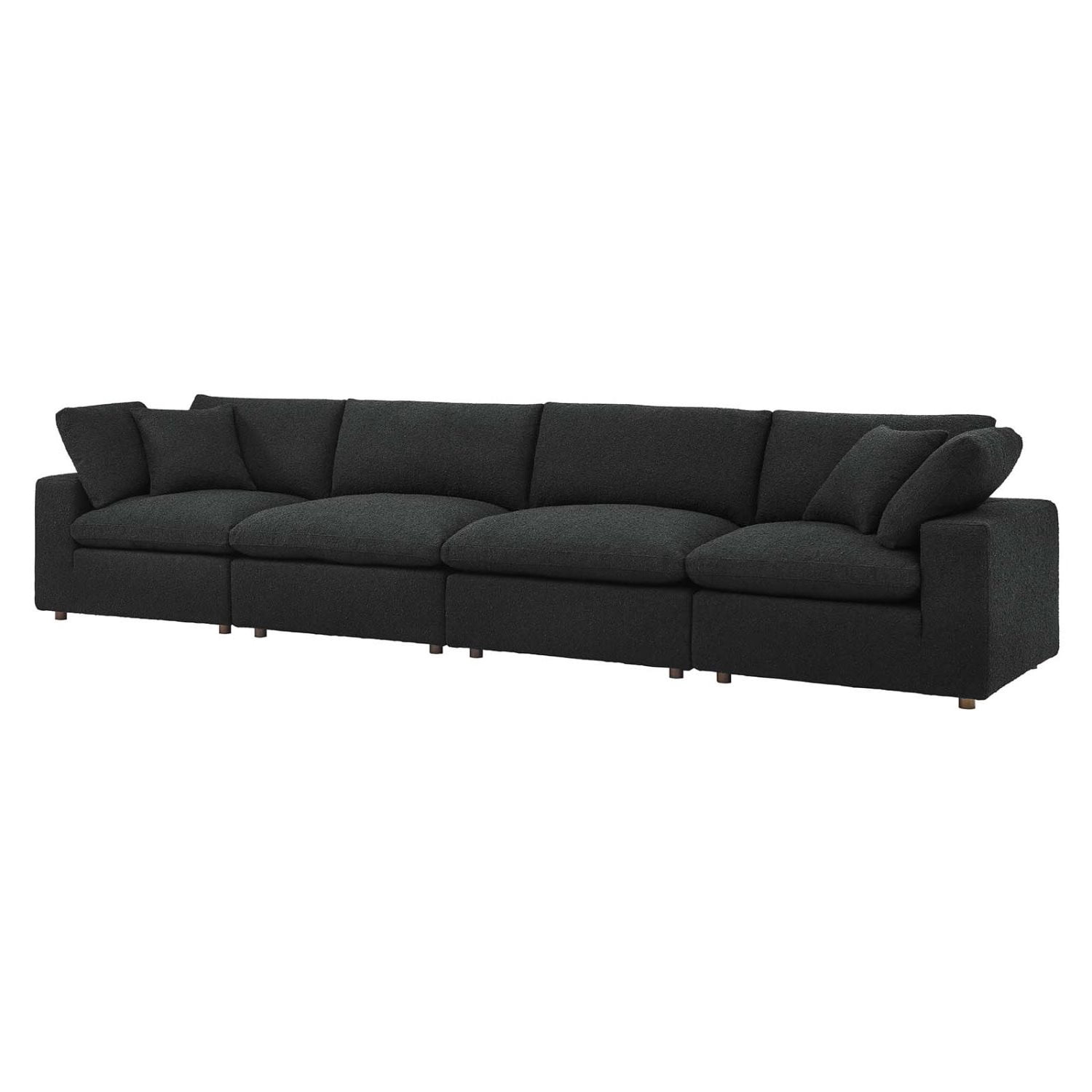 Modular Sofa Couch, Black, Fabric, Living Kitchen Cafe Bistro ...