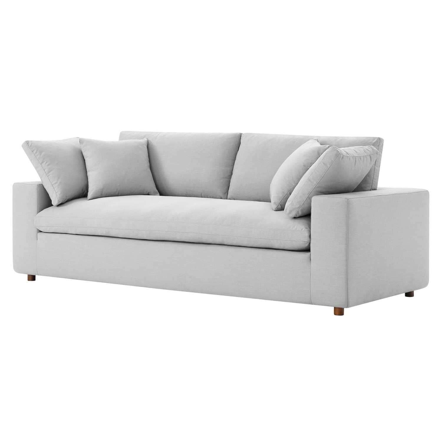 Modular Sofa Couch, Light Grey Gray, Fabric, Living Kitchen Cafe Bistro ...