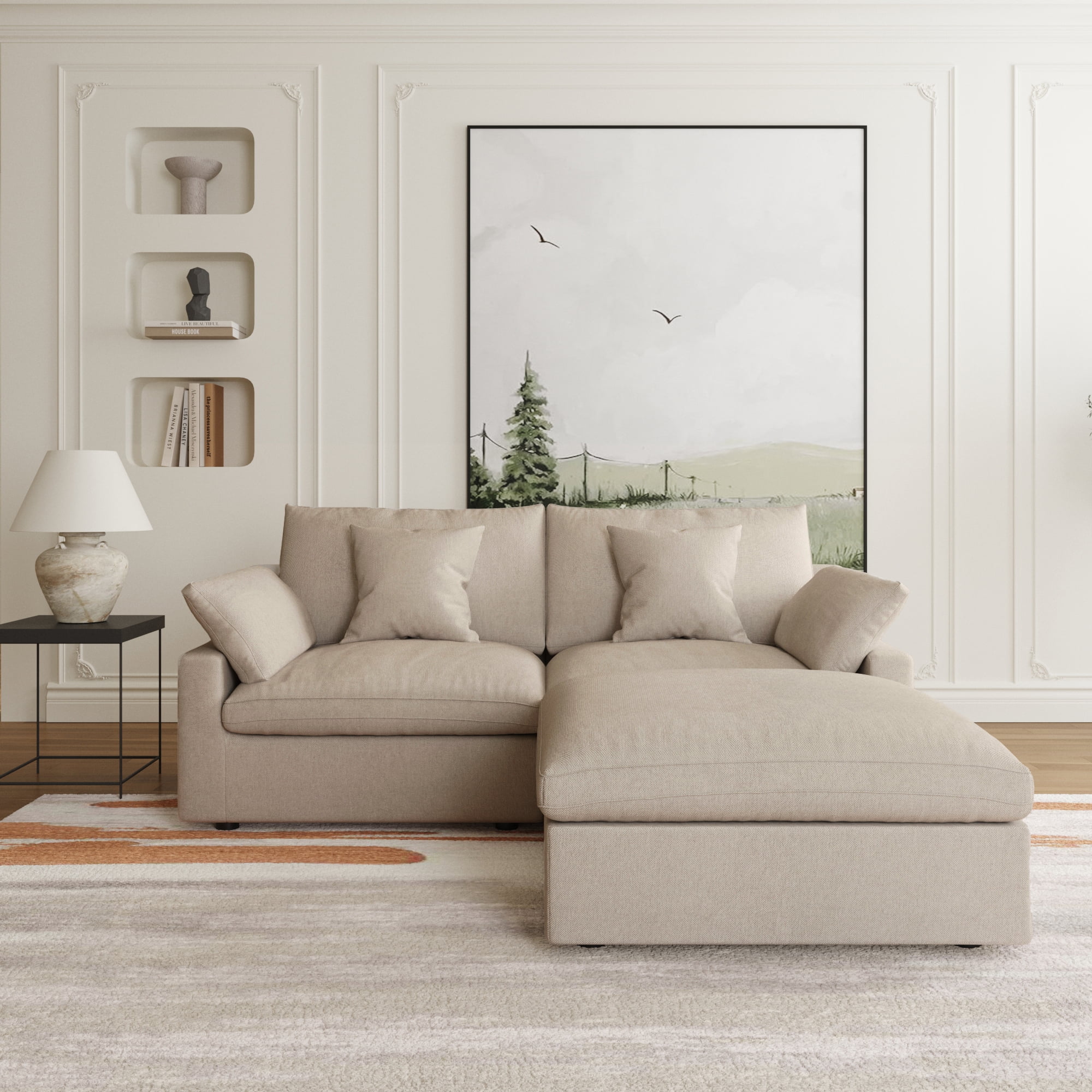 Modular Sofa & Sectional Sofa - L Shaped Deep Seat Cloud Couch in Soft ...