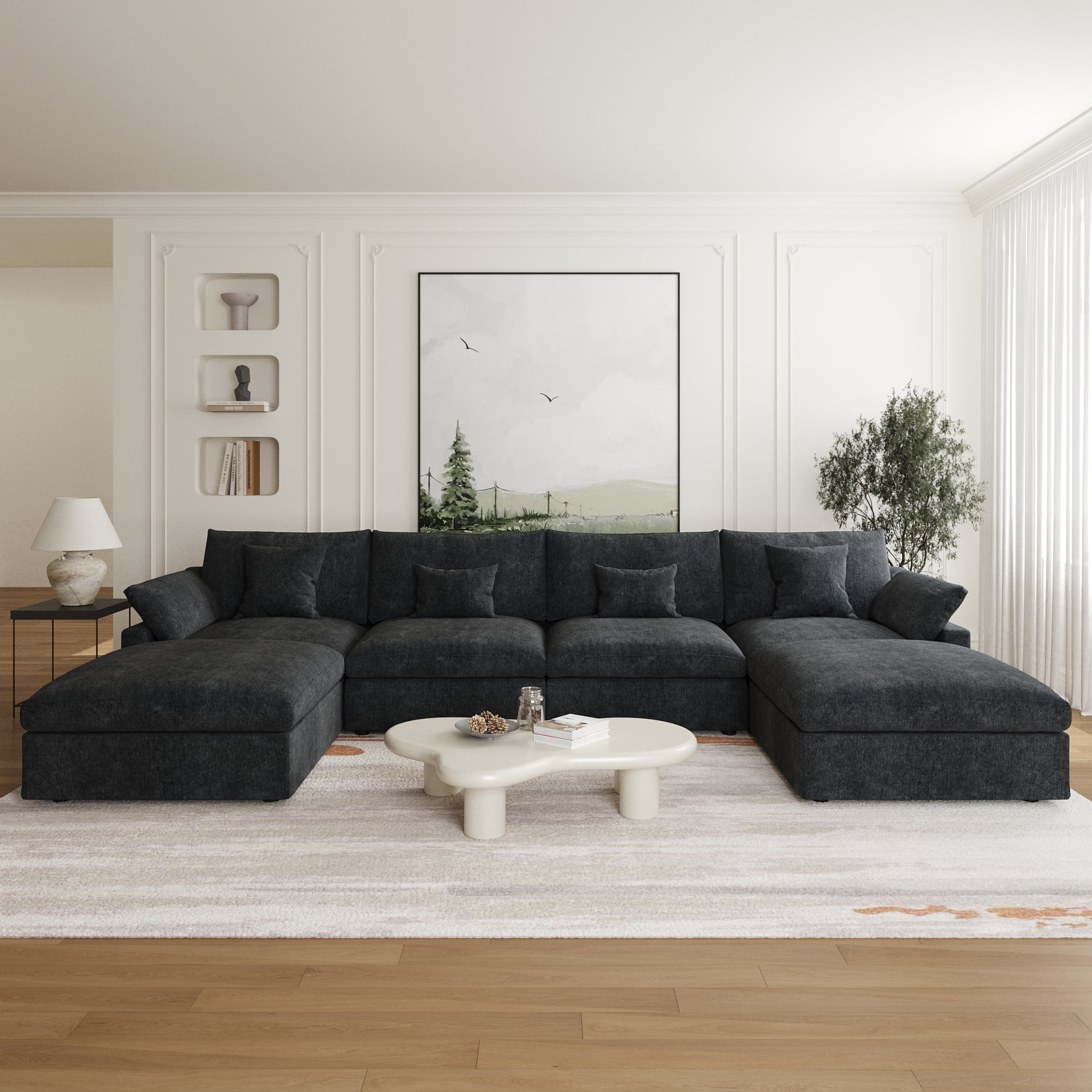 Modular Sofa & Sectional Sofa - U Shaped Deep Seat Cloud Couch in Soft ...