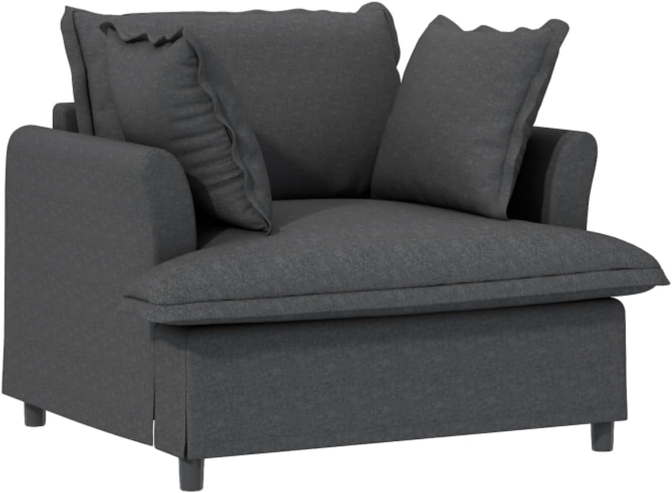 Modular Sofa Set with Skirted Edge Design, Petal-Shaped Armrests ...