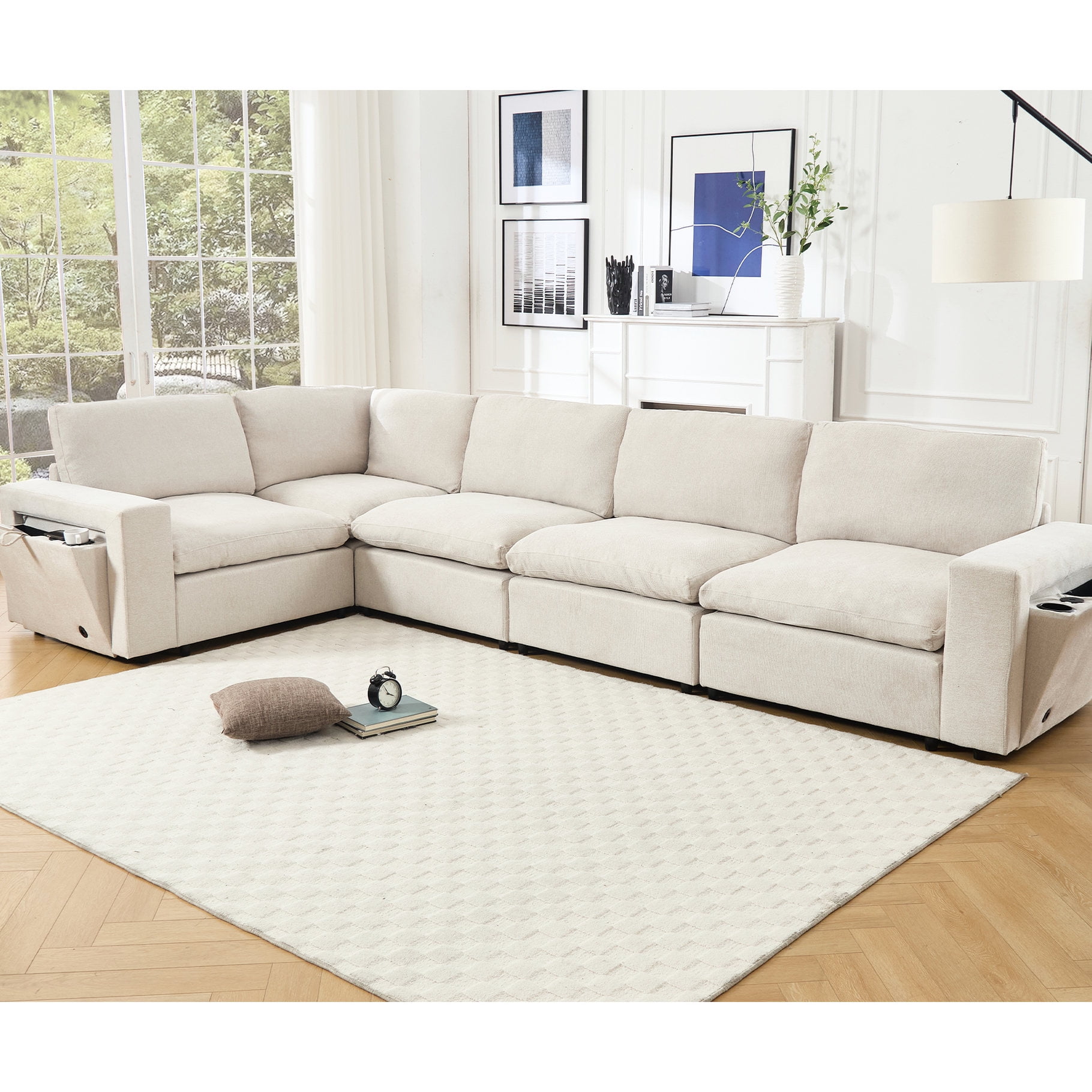 Modular Sofa with Wireless Charging and 5 - seat Capacity | For Primary ...
