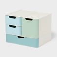 Modular Stackable Storage Drawer Set Blue Green Recycled Plastic ...