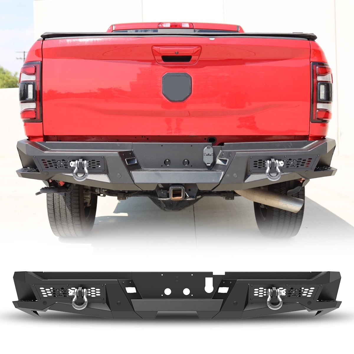 Modular Steel Rear Bumper For 2019-2024 Ram 2500 w/4" Pod Lights+D ...