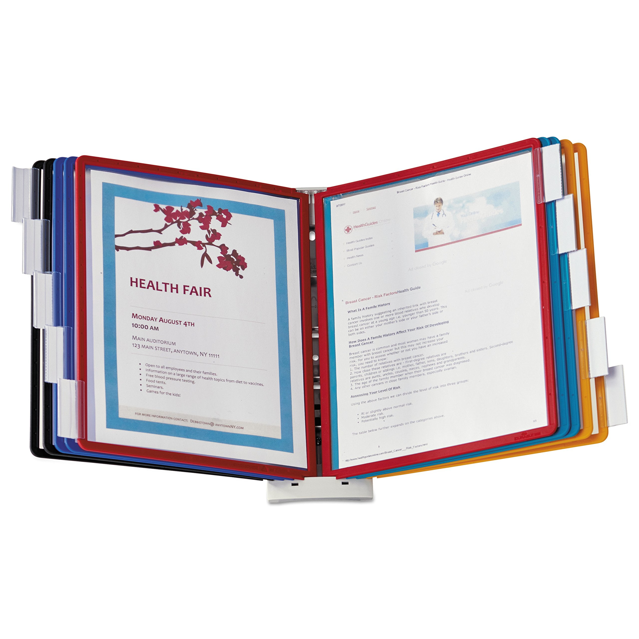 Modular Wall Reference System, 10 Double-Sided Panels, Letter-Size Document Holder, 5 Color ...