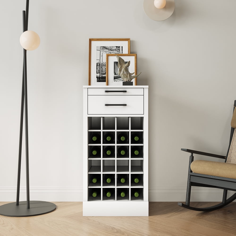 Modular Wine Bar Cabinet, Wood Sideboard Buffet Cabinet 32 Bottle Wine ...