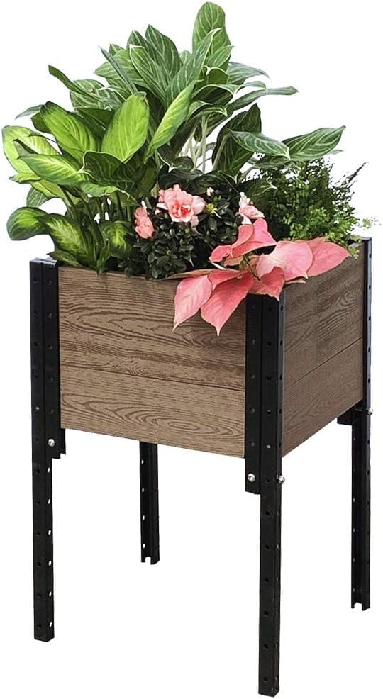 Modular elevated planter box with wood plastic composite ...
