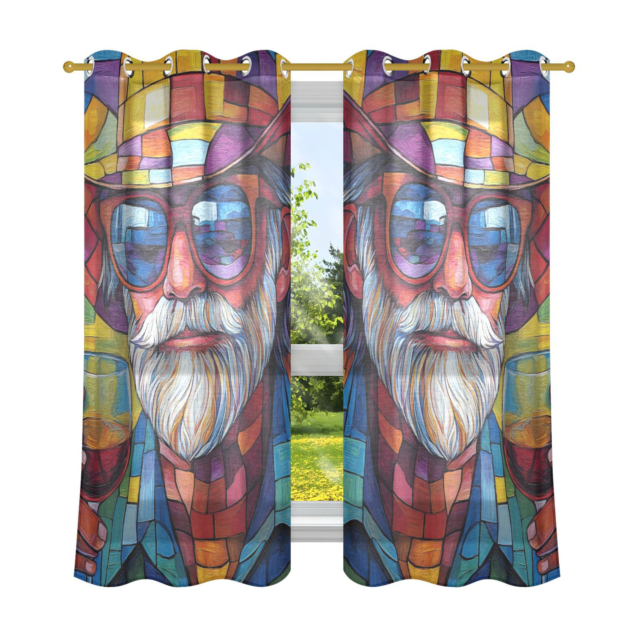 Module Composed Of People Semi Sheer Curtains for Living Room Bedroom ...