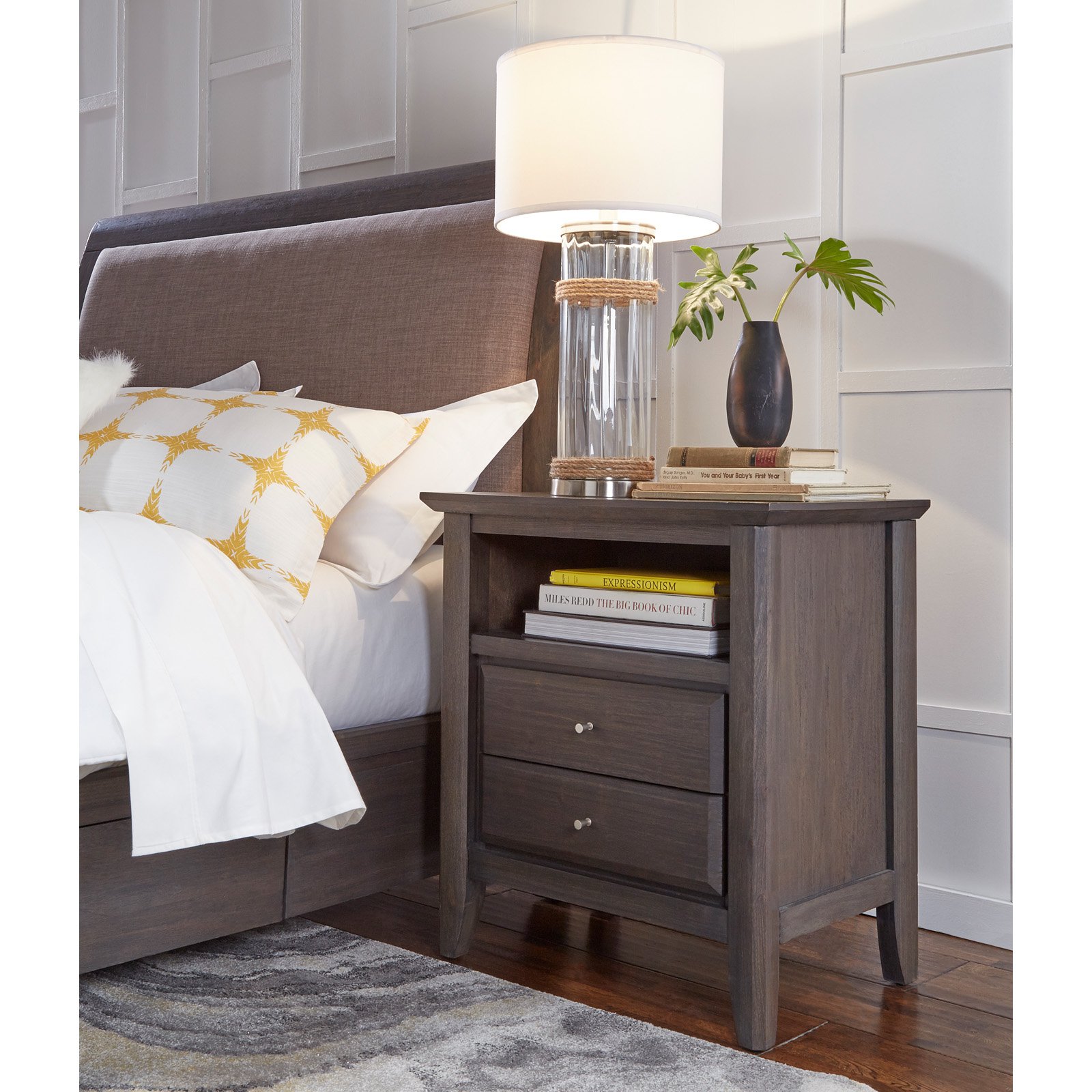 Modus City II: Solid Wood Bedside Table Set, 2-Drawer Nightstand in ...