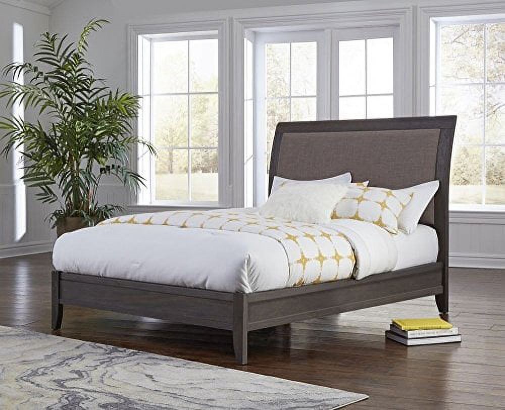 Modus City II Upholstered California King Sleigh Bed in Basalt Gray ...