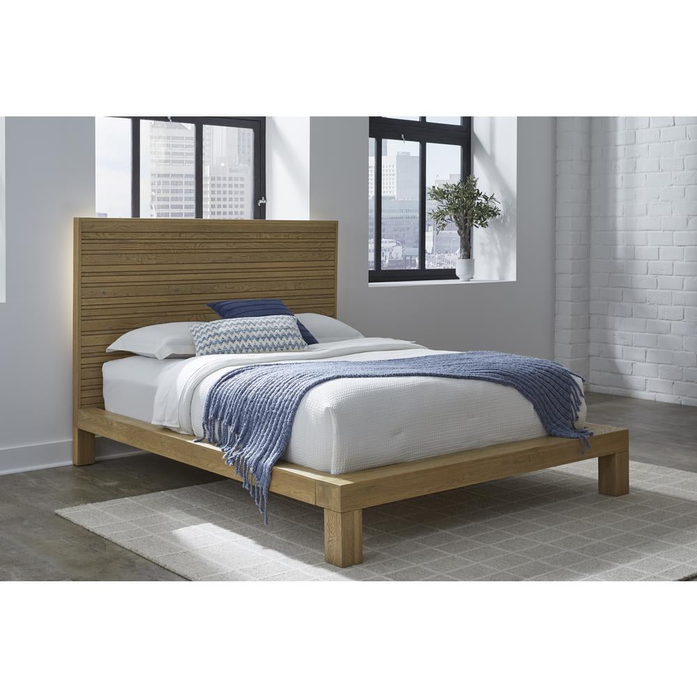 Modus Furniture Batten Solid Oak Slatted Platform Bed in Blonde ...