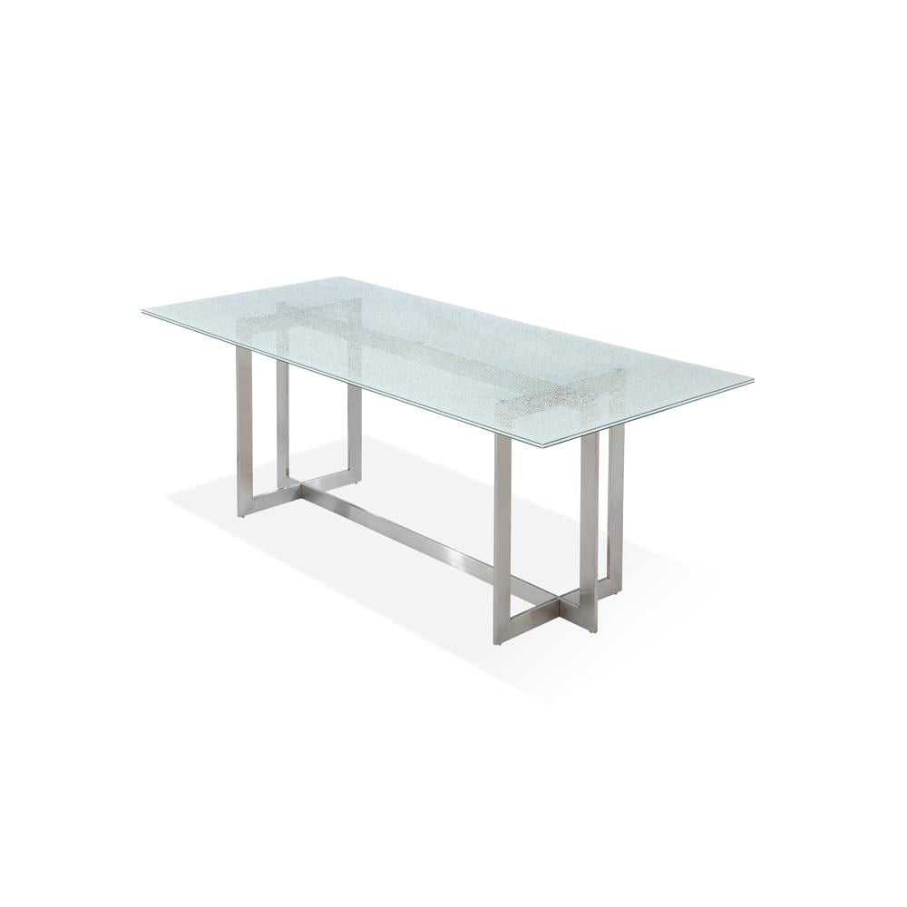 Eliza Cracked Glass Kitchen Dining Table by Modus Furniture in Brushed ...