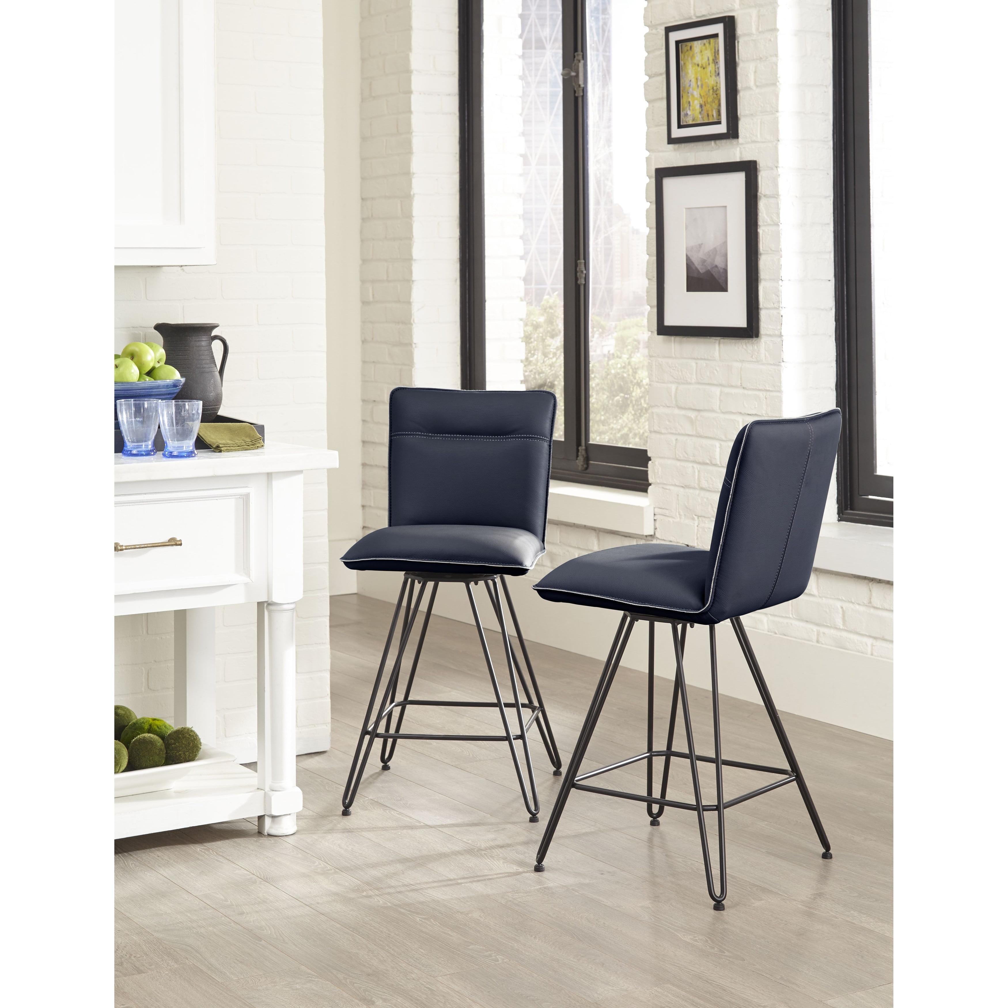Modus Furniture International Demi Hairpin Leg Swivel Counter Stool in ...