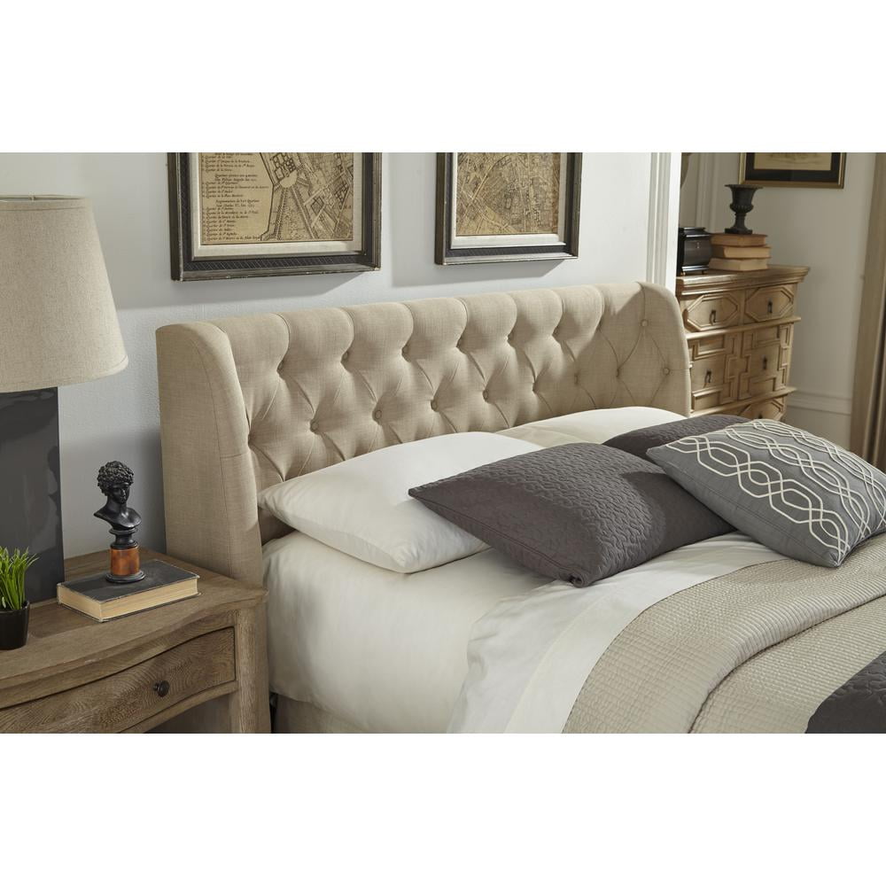 Modus Furniture Levi Wingback Upholstered Headboard in Toast Linen ...
