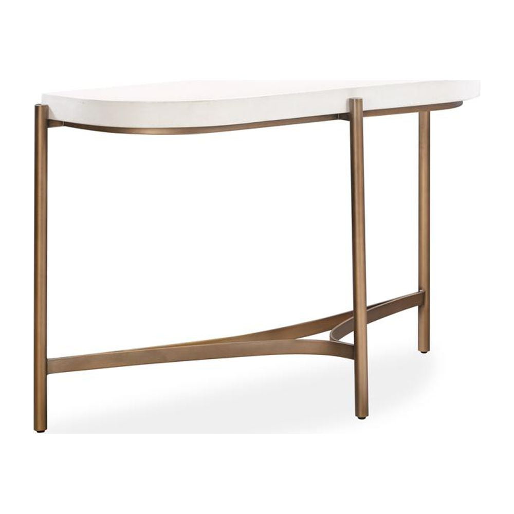 Modus Furniture Lyon Semi-circular White Concrete and Metal Console Table - Walmart.com