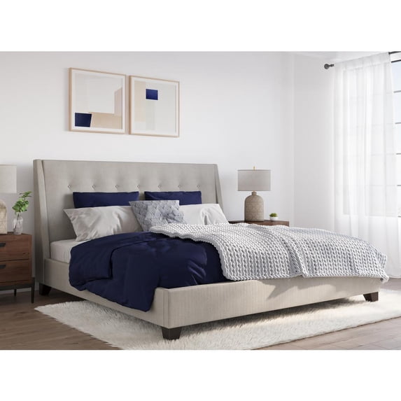 Modus Furniture Madera Upholstered Platform Bed in Putty - Walmart.com