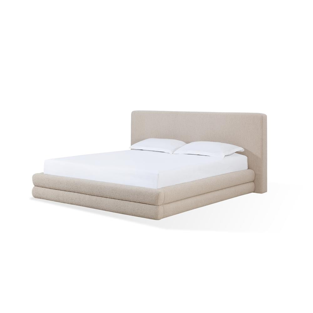 Modus Furniture Maya Upholstered Platform Bed in Brun Boucle - Walmart.com
