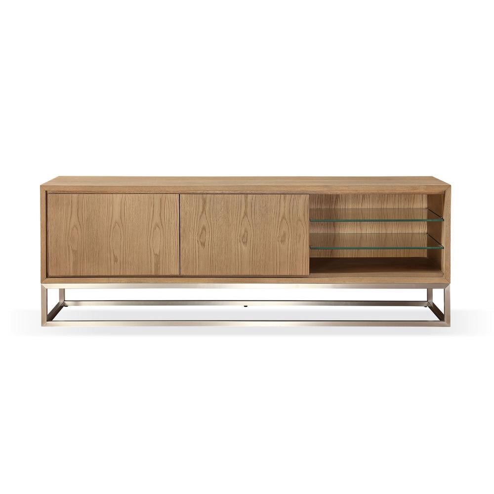 Modus Furniture One Coastal Modern 74 inch TV Console in Brushed ...