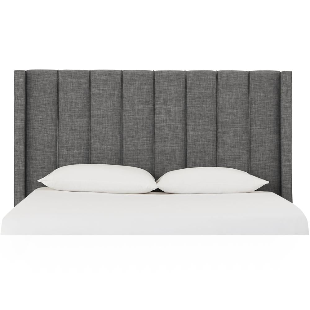 Modus Furniture Palermo Wingback Upholstered Headboard in Dark Stone ...