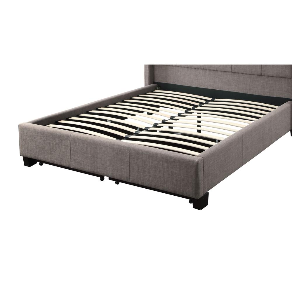 Modus Furniture Royal Tufted Footboard Storage Bed in Dolphin Linen ...