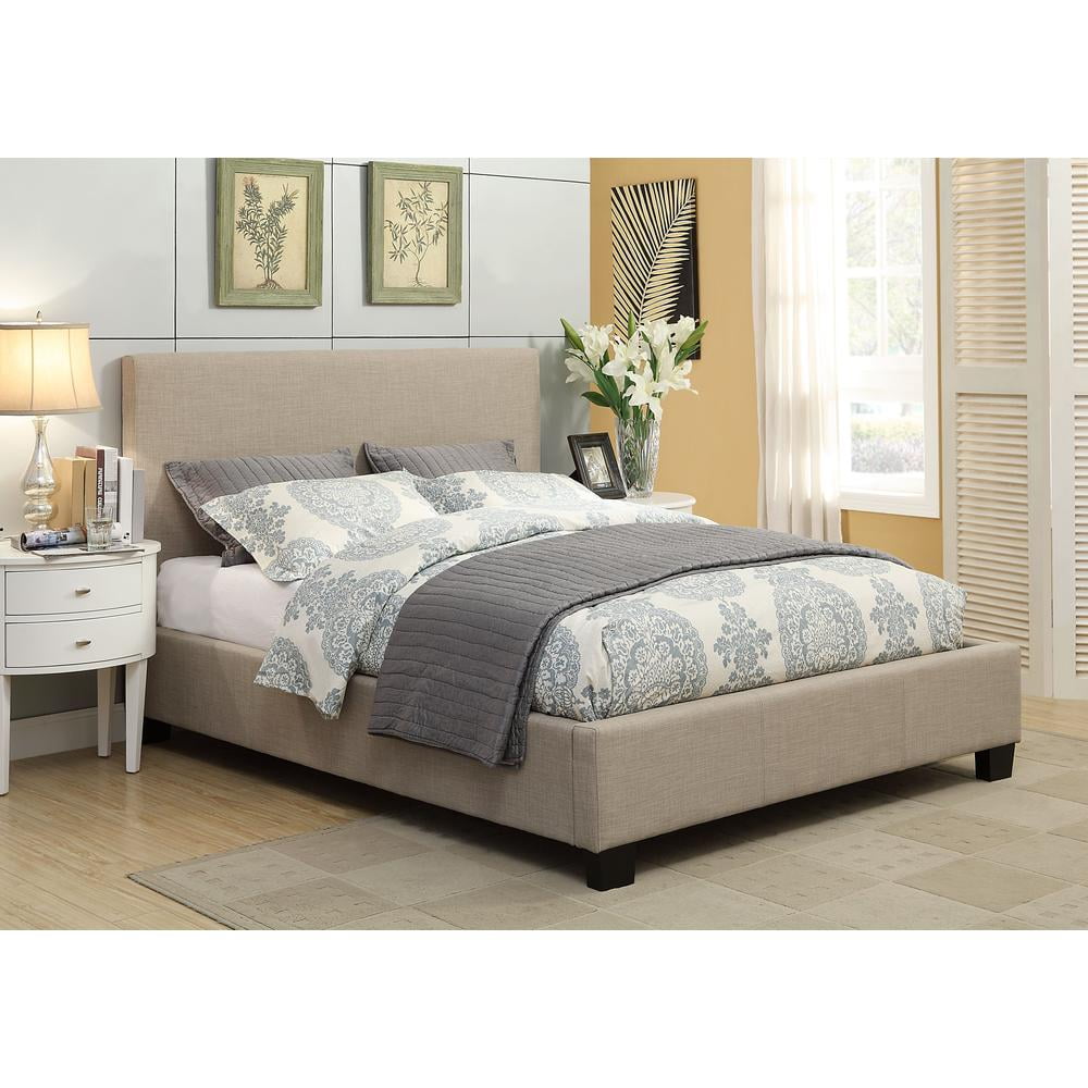 Modus Furniture Saint Pierre Upholstered Platform Storage Bed in Toast ...