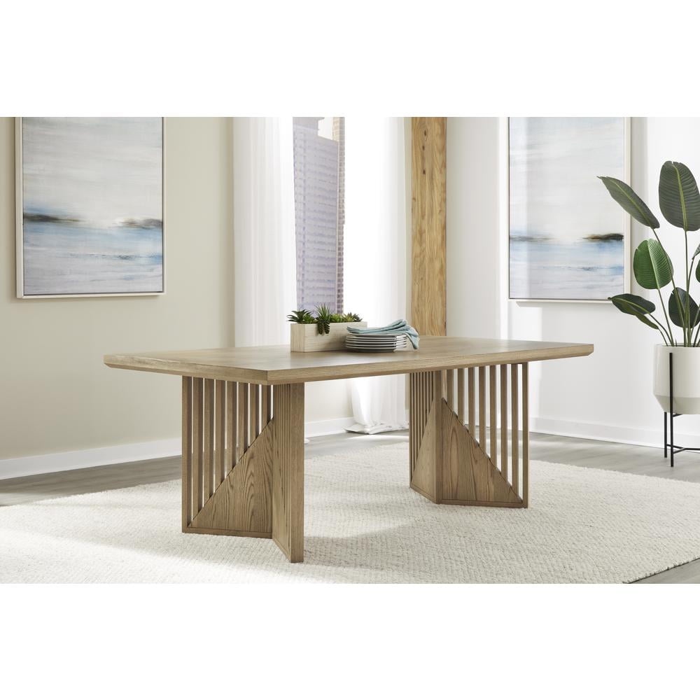 Modus Furniture Sumner Double Pedestal Oak Dining Table in Natural ...
