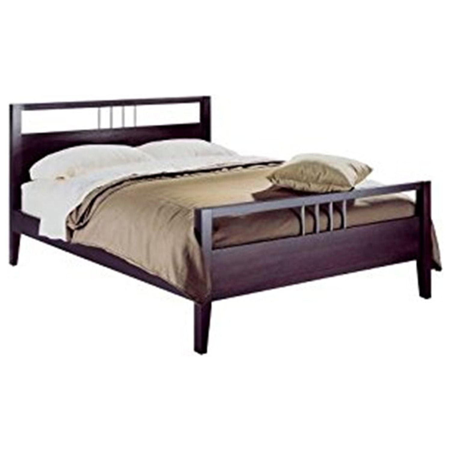 Modus Nevis Contemporary King Solid Wood Panel Platform Bed in Espresso ...