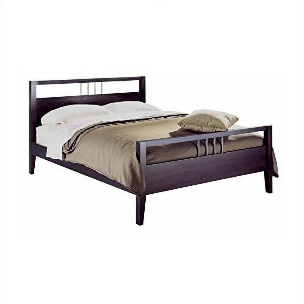 Modus Nevis Contemporary Queen Solid Wood Panel Platform Bed in ...