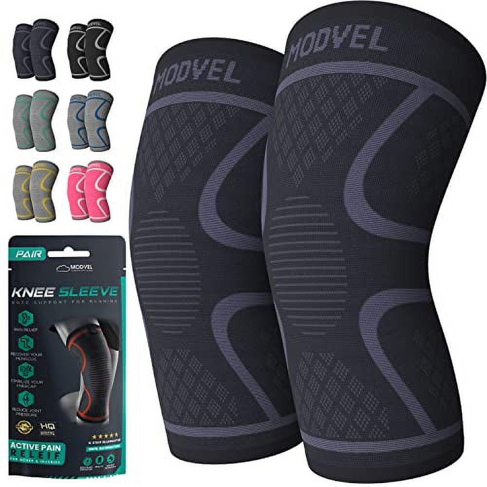 Modvel 2 Pack Knee Brace Compression Sleeve for Men & Women | Knee ...