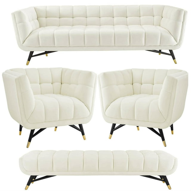 Modway Adept Contemporary Mid Century Modern Velvet Fabric Upholstered