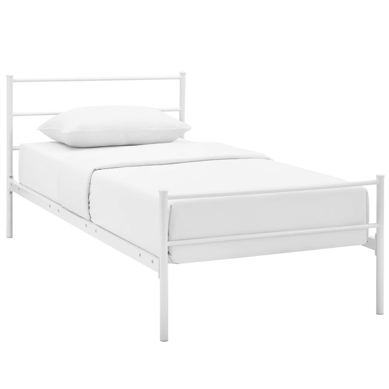Modway Alina Powder Coated Sturdy Steel Twin Platform Bed Frame in ...