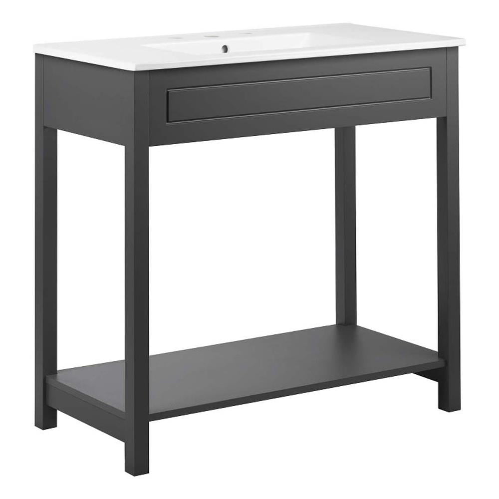 Modway Altura Bathroom Vanity in Gray White - Walmart.com