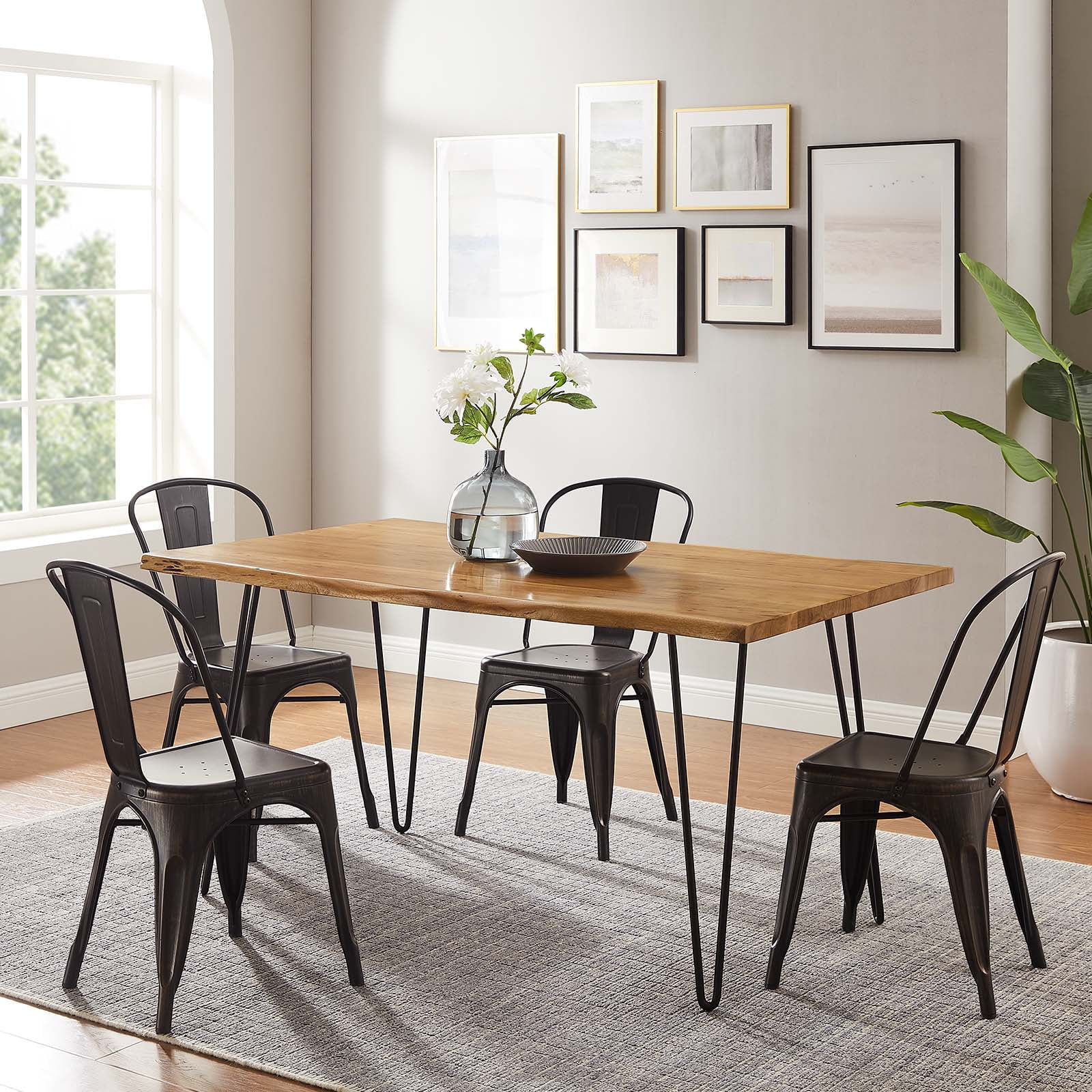 Modway Ardor 60" Live Edge Acacia Wood Acacia Wood Dining Table ...