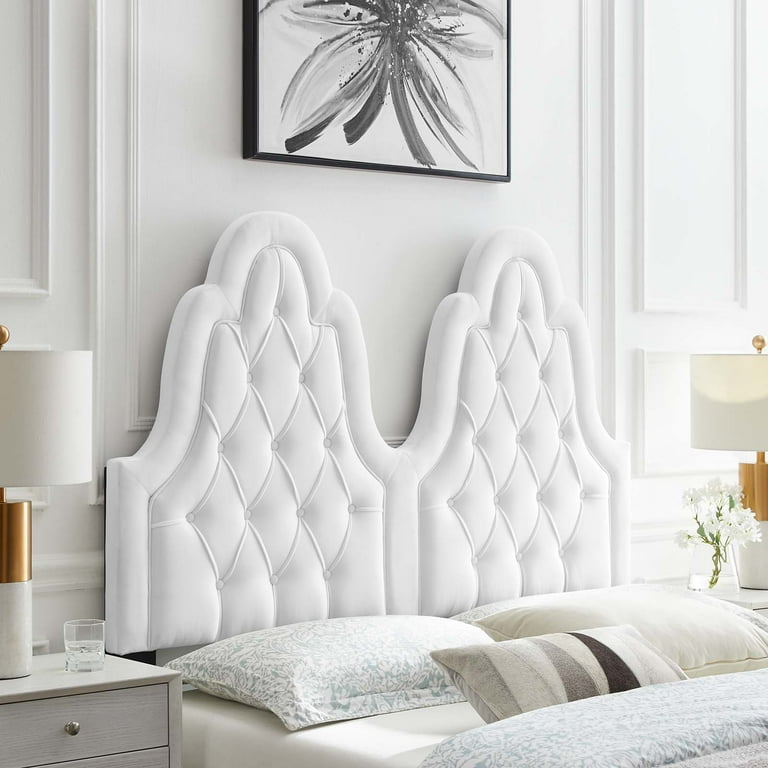 White velvet headboard king store