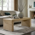 Canto Rectangular Stacked Design Coffee Table in Weathered Oak ...