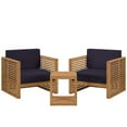 Carlsbad 3-Piece Teak Wood Outdoor Patio Outdoor Patio Set - Walmart.com