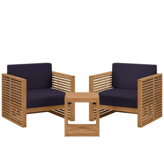 Carlsbad 3-Piece Teak Wood Outdoor Patio Outdoor Patio Set - Walmart.com