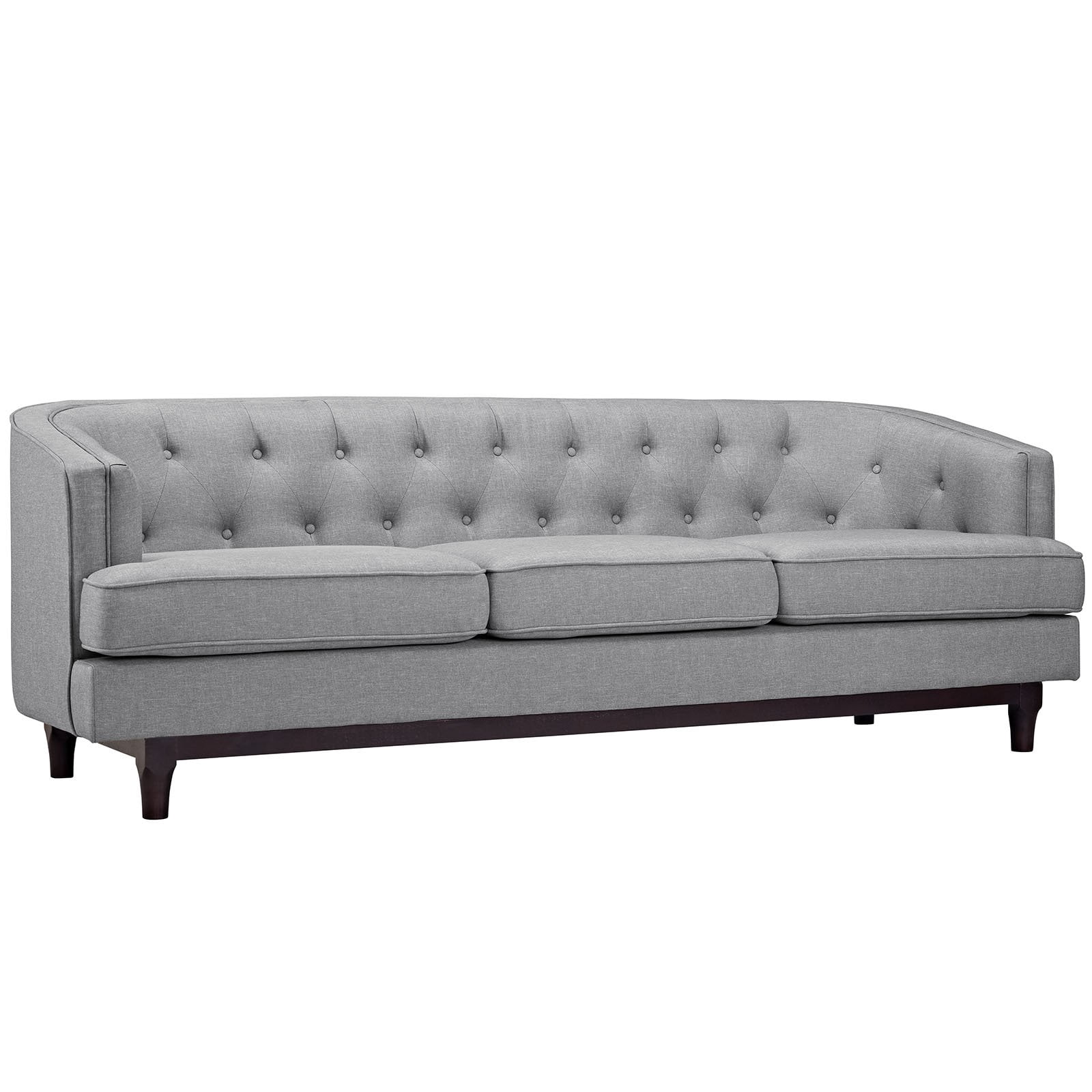 Modway Coast Modern Couch: Upholstered Polyester Fabric Sofa in Light ...