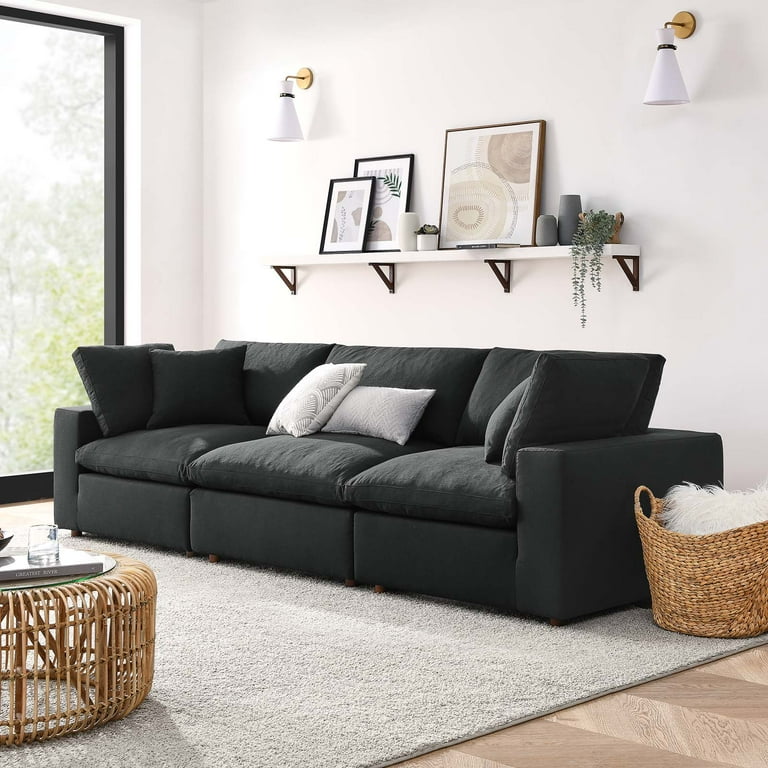 Black linen sectional store