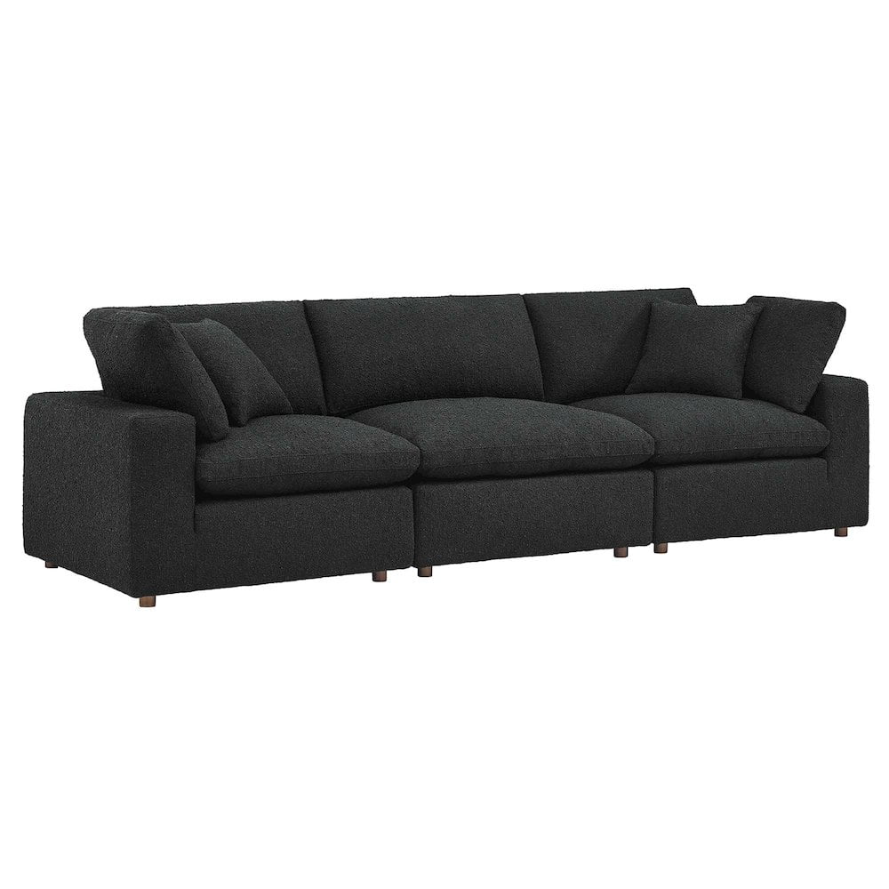 Modway Commix Down Filled Overstuffed Boucle Fabric 3-Seater Sofa in ...