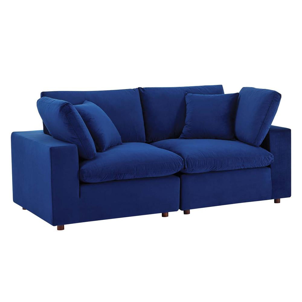 Modway Commix Down Filled Overstuffed Performance Velvet Loveseat in ...