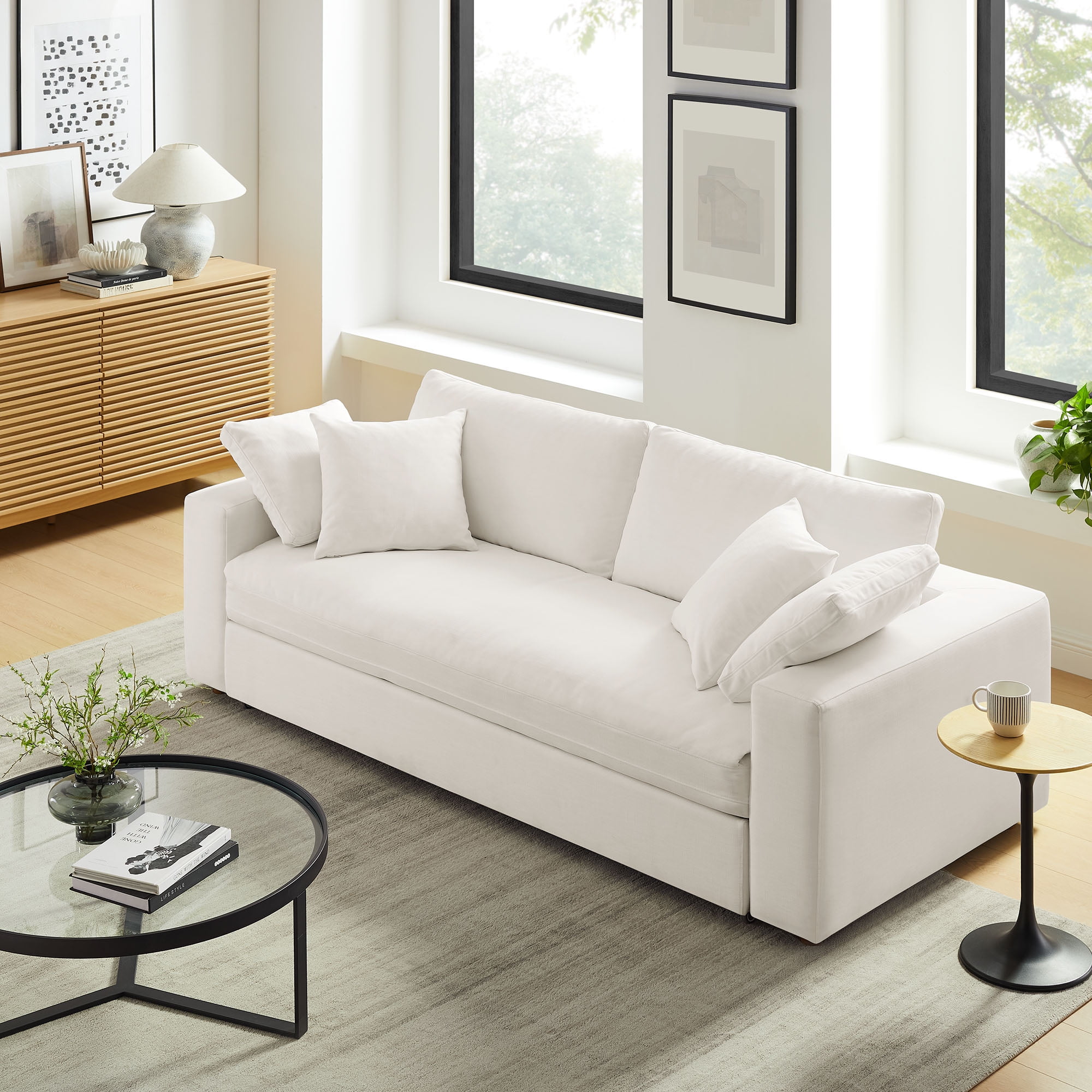 Commix Sleeper Sofa in Pure White - Walmart.com