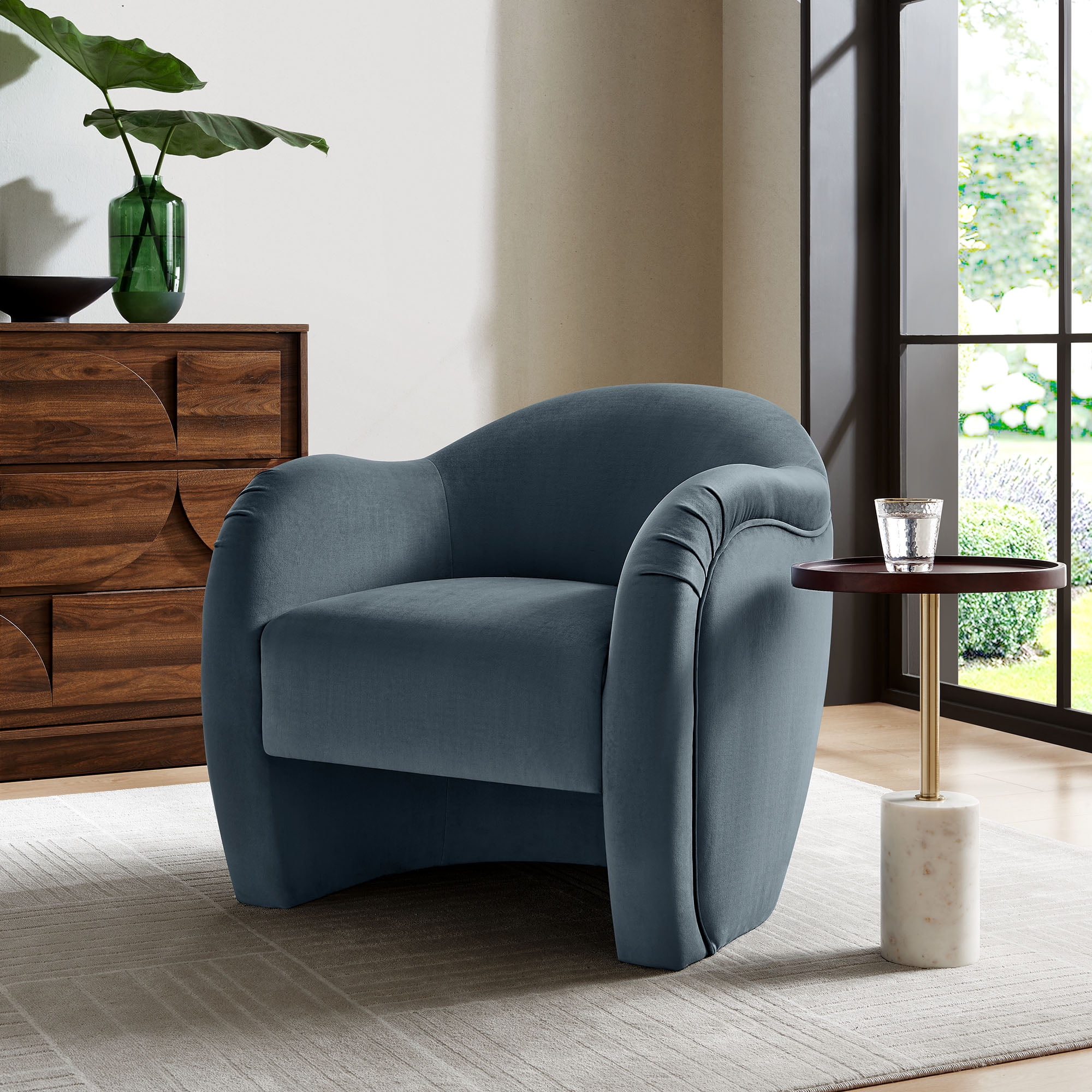 Compose Accent Chair in Cadet Blue - Walmart.com